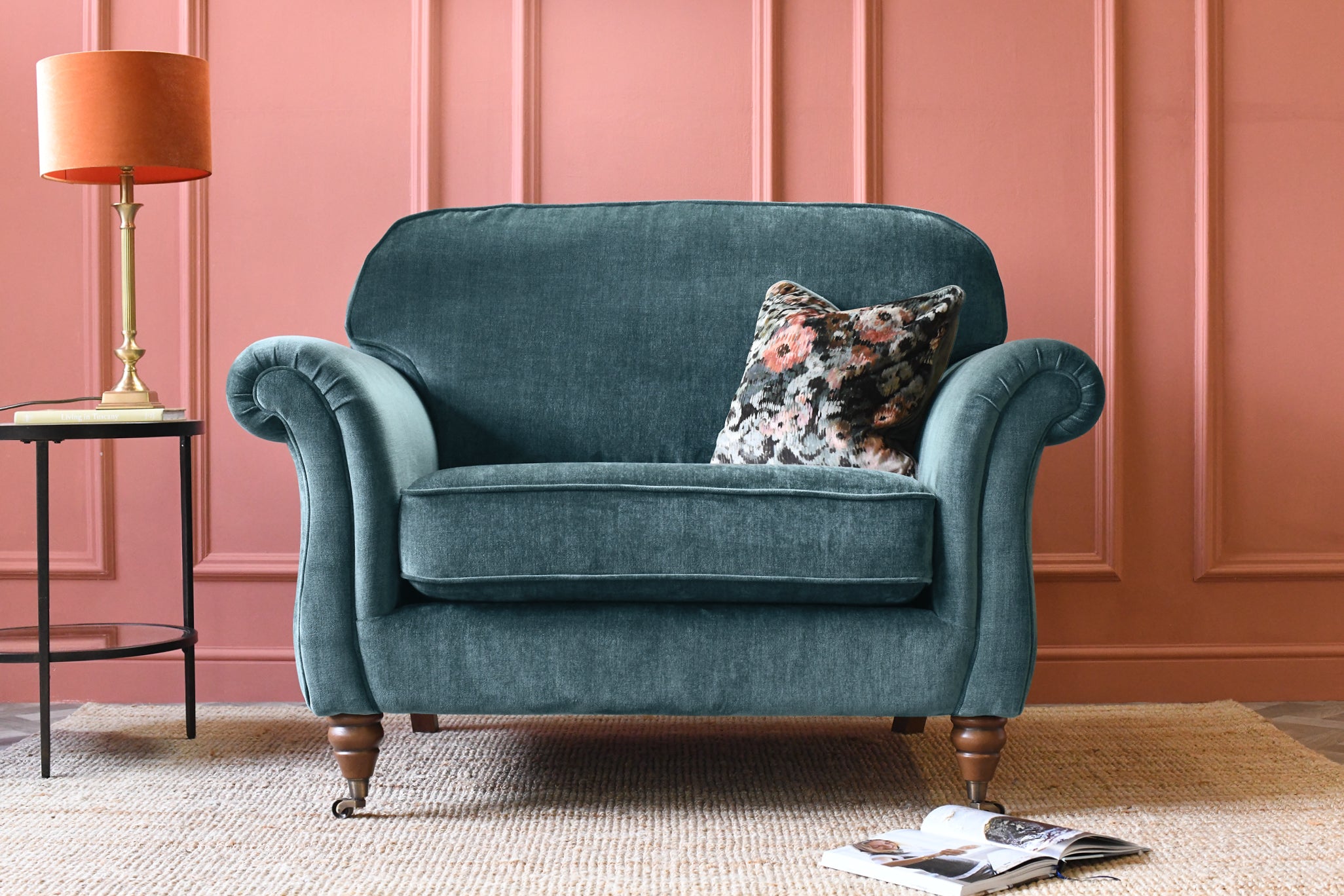 Lydia Love Seat Manolo Teal – SofaSofa